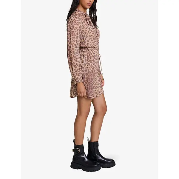 Maje Leopard-print Mini Dress