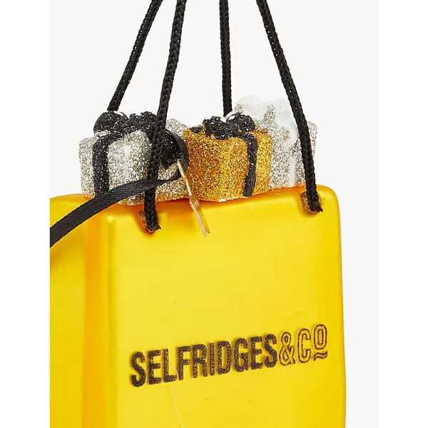 SELFRIDGES EDIT Bag Glass Christmas Decoration 8cm