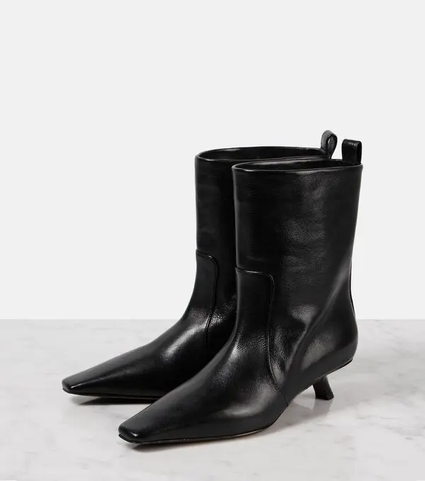 Brunello Cucinelli Leather Ankle Boots - Black