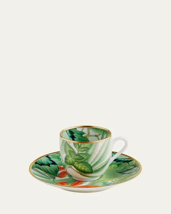 Hermès Passifolia Coffee Cup And Saucer, 6.8 Oz