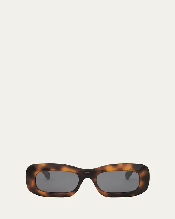 Celine Bold 3 Dots Rectangle Sunglasses - Blonde Havana/smoke