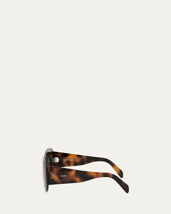 Celine Bold 3 Dots Rectangle Sunglasses - Blonde Havana/smoke