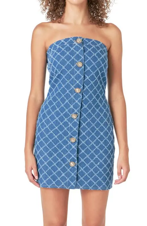Endless Rose Distressed Button Front Minidress
