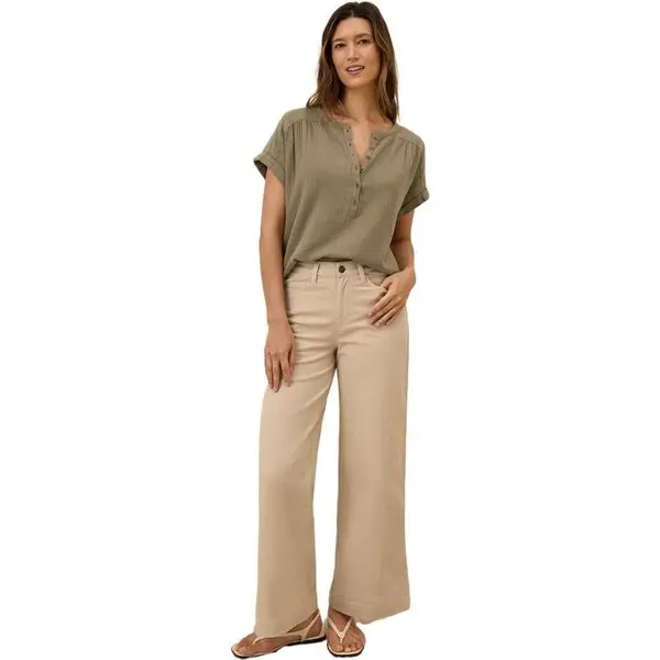 PACT Organic Stretch Twill Wide Leg Pant - Sandshell