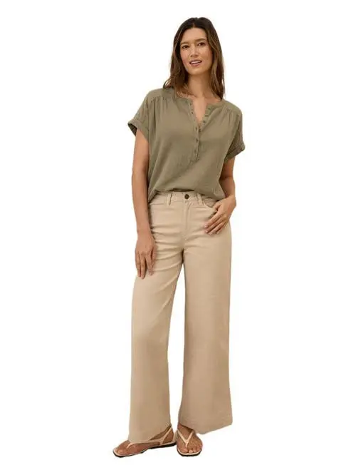 PACT Organic Stretch Twill Wide Leg Pant