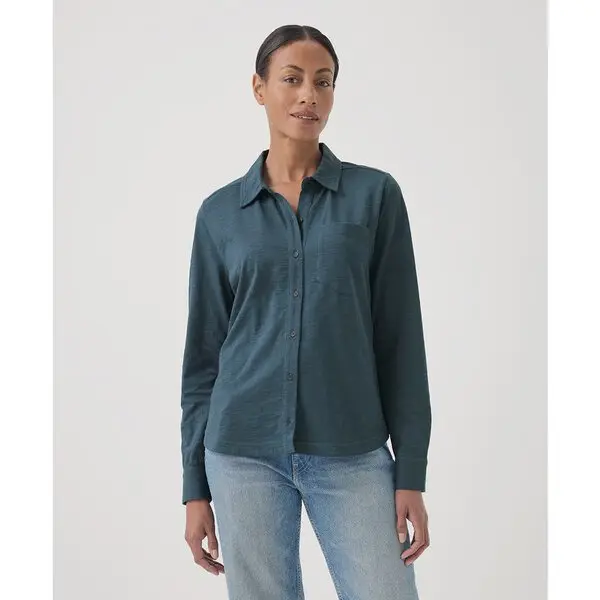 PACT Organic Cotton Slub Long Sleeve Button-up