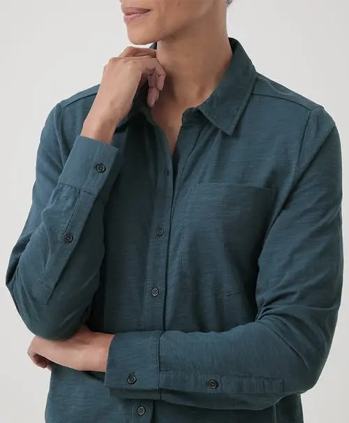 PACT Organic Cotton Slub Long Sleeve Button-up