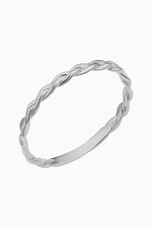 ORADINA 14k Gold Caesar Stack Ring - White Gold