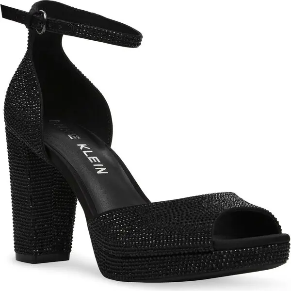 Anne Klein Vista Platform Sandals - Black Crystal