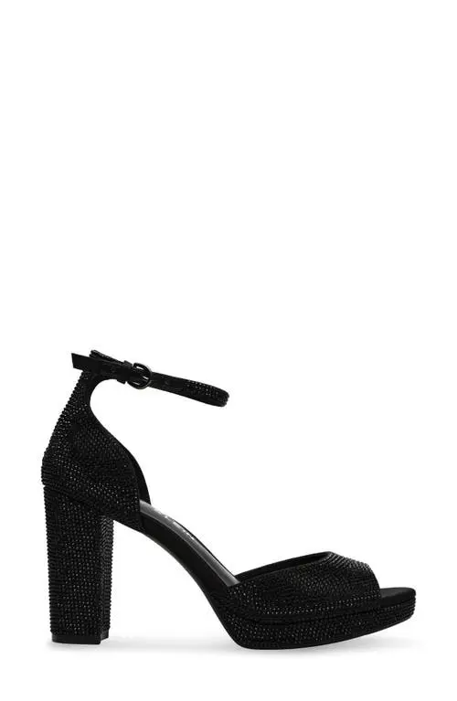 Anne Klein Vista Platform Sandals - Black Crystal