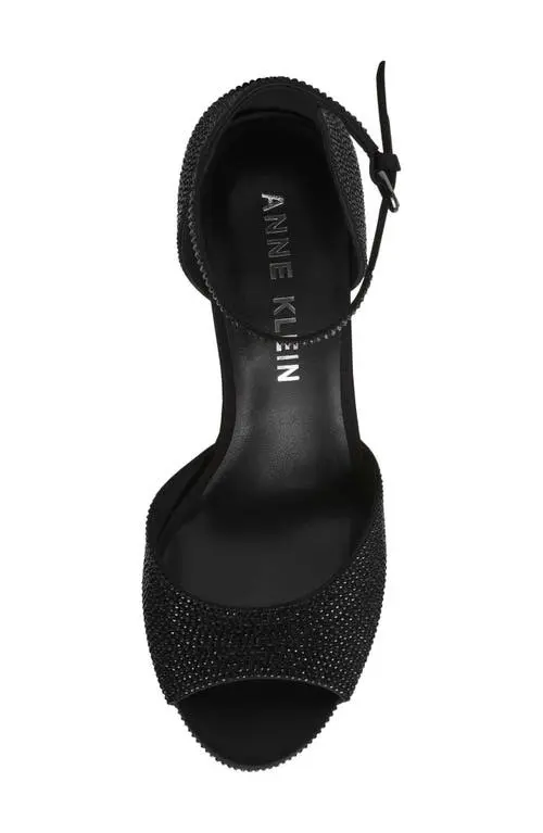 Anne Klein Vista Platform Sandals - Black Crystal