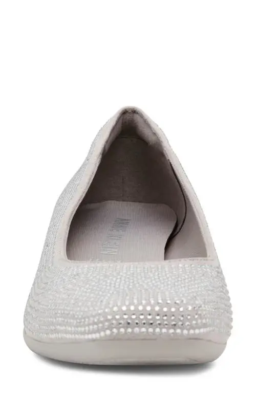 Anne Klein Crystal Embellished Wedge Pumps - Grey Crystal