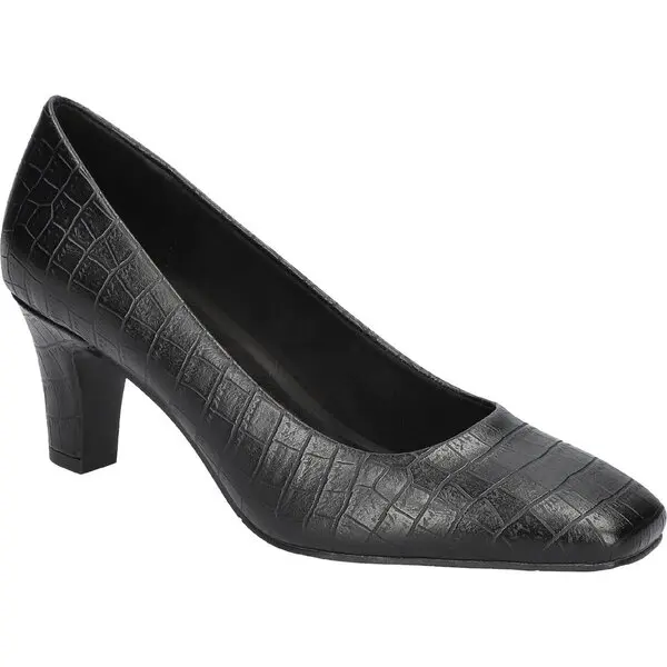 EASY WORKS BY EASY STREET Poet Pump - Black Croco