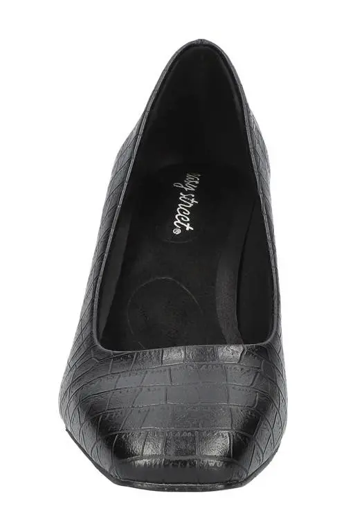EASY WORKS BY EASY STREET Poet Pump - Black Croco