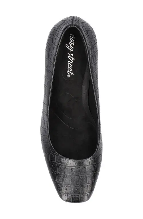 EASY WORKS BY EASY STREET Poet Pump - Black Croco