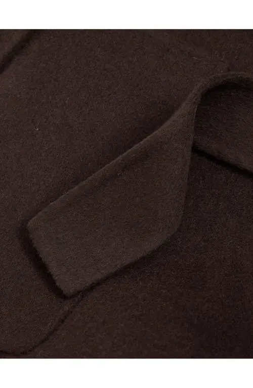 REISS Lucia Tie Waist Wool-blend Coat - Chocolate