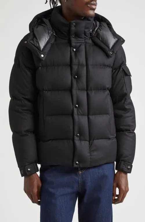 Moncler Vezere Down Puffer Jacket With Removable Hood - Black