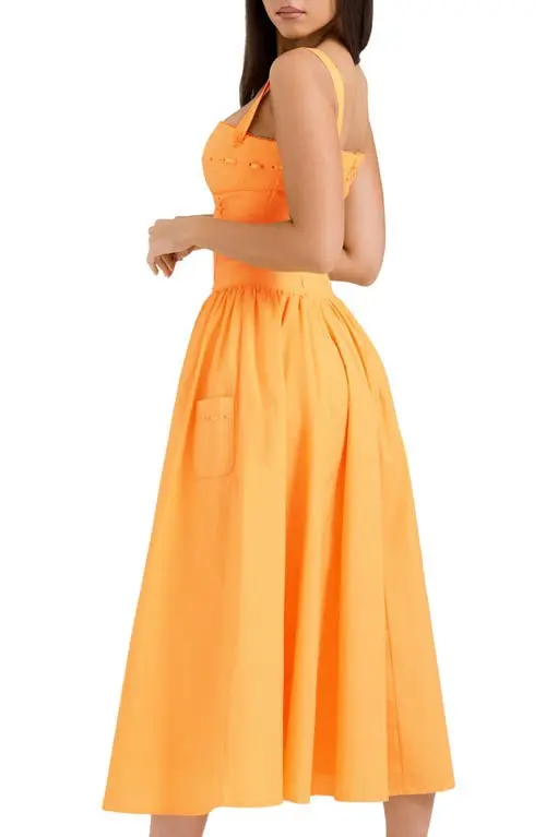 House Of Cb Vivien Midi Sundress - Flax