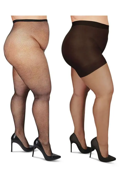 MEMOI Assorted Tights 2 Pack - Black