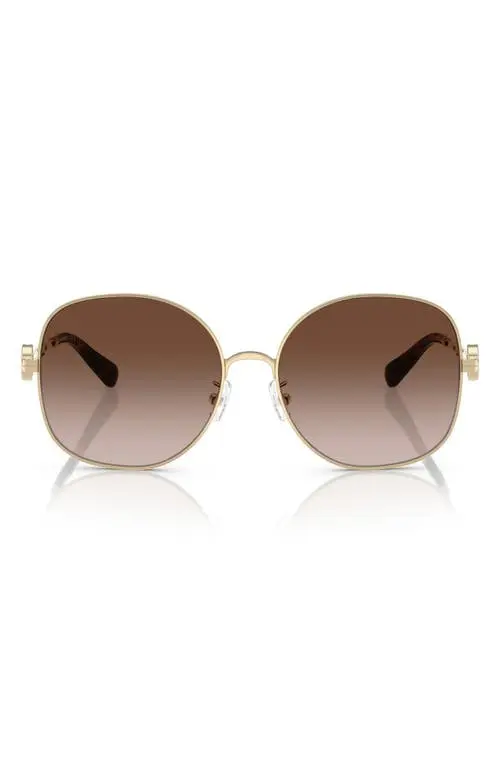Tory Burch 56mm Gradient Round Sunglasses - Gold