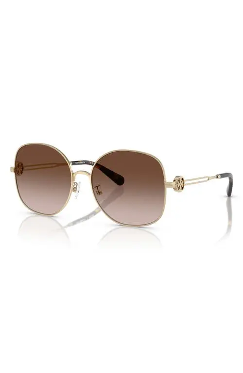 Tory Burch 56mm Gradient Round Sunglasses