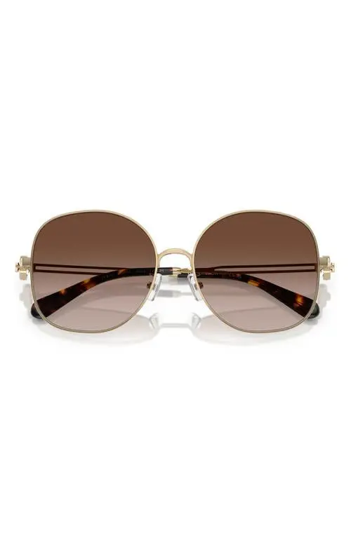 Tory Burch 56mm Gradient Round Sunglasses