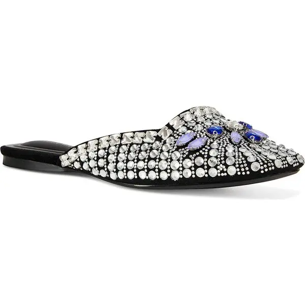 AZALEA WANG Nelsat Embellished Mule - Black