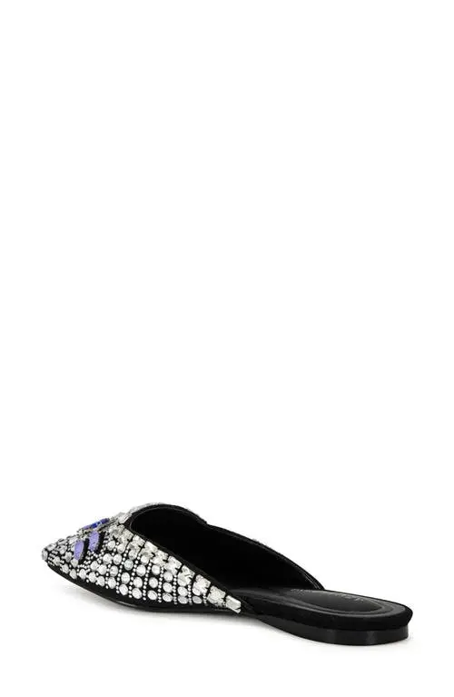 AZALEA WANG Nelsat Embellished Mule - Black