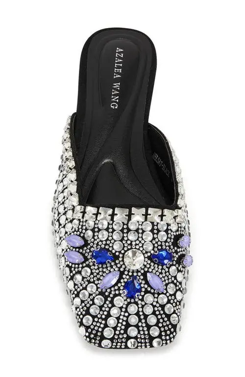 AZALEA WANG Nelsat Embellished Mule - Black