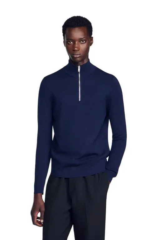 Sandro Wool Zip-up Sweater