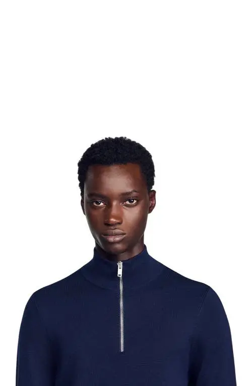 Sandro Wool Zip-up Sweater