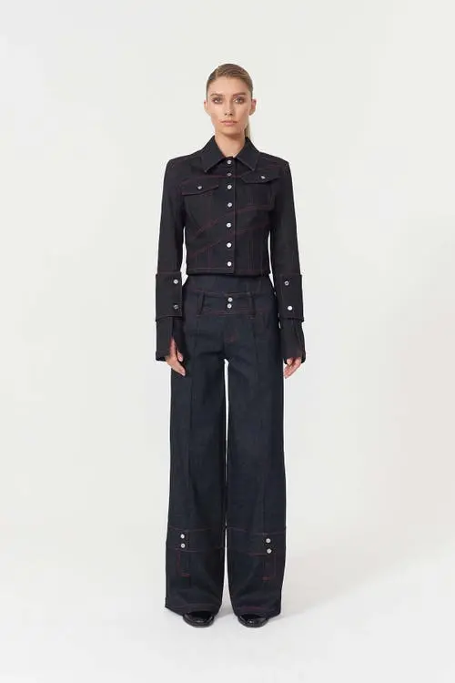 JENDUE Harvey Corset Wide Leg Jeans