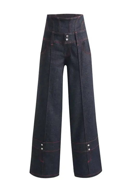 JENDUE Harvey Corset Wide-leg Jeans