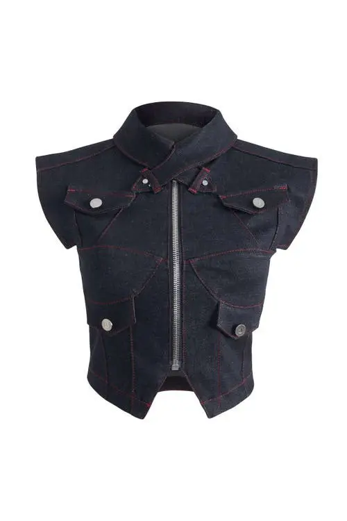 JENDUE Davidson Denim Vest