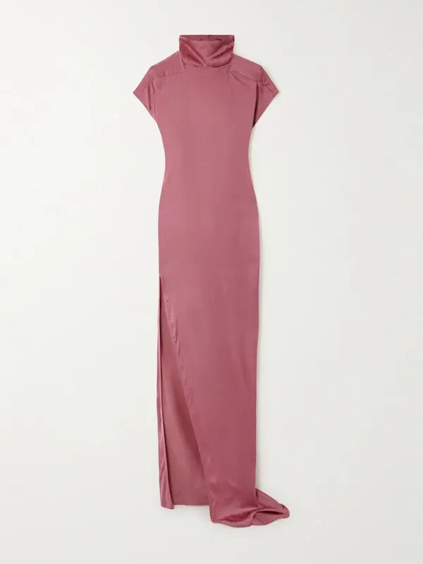 Rick Owens Edfu Turtleneck Charmeuse Maxi Dress