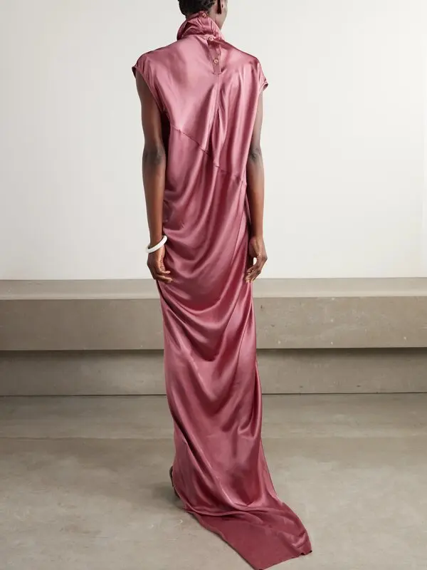 Rick Owens Edfu Turtleneck Charmeuse Maxi Dress