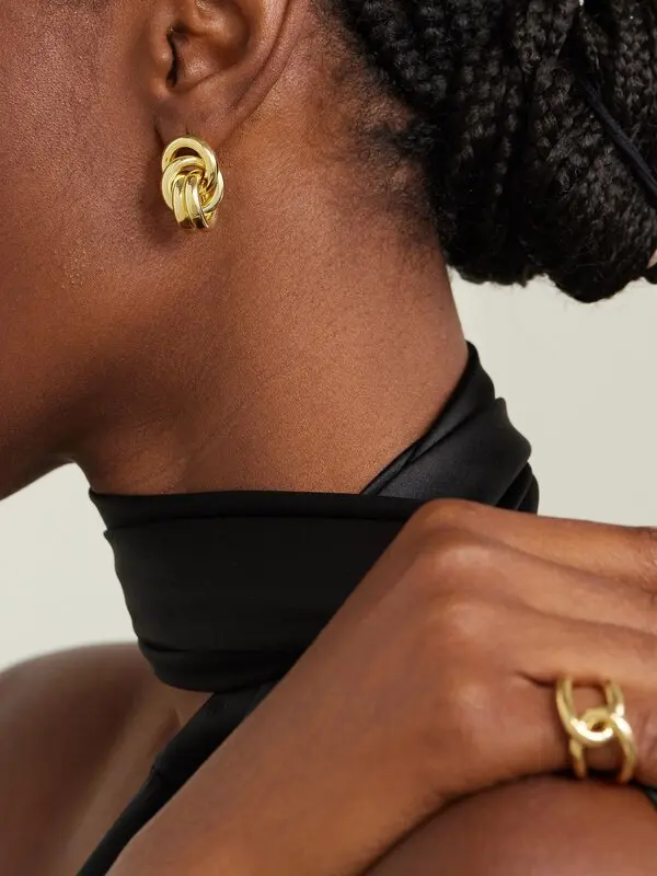 Lié Studio The Vera Vermeil Knot Earrings - Gold