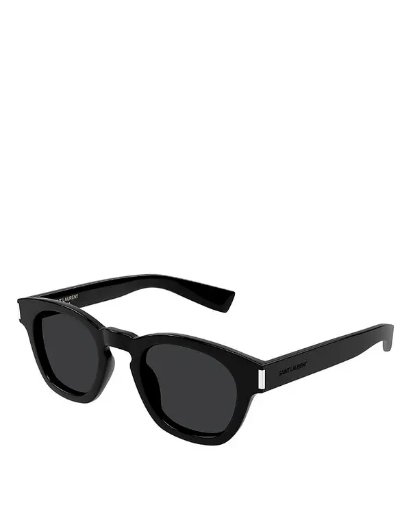 Saint Laurent Round Frame Sunglasses - Black/black Solid