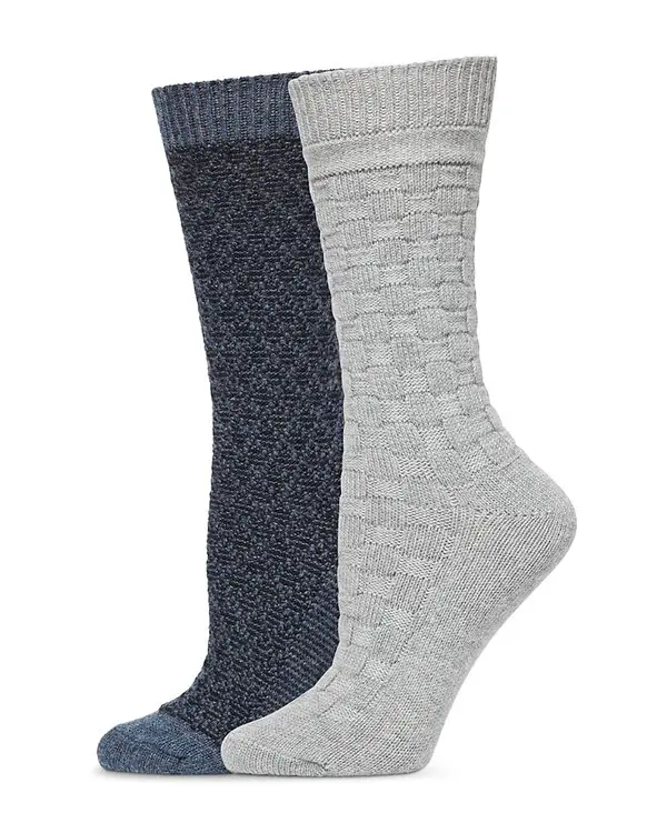 Hue Textured Crew Socks, 2-pack - Denim