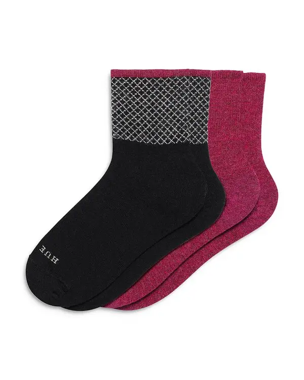 Hue Mini Crew Socks Pack Of 2 - Diamond