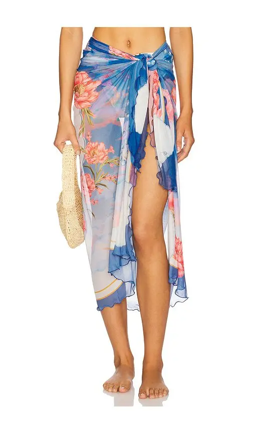 Agua Bendita Marine Sarong In Blue - Nacar