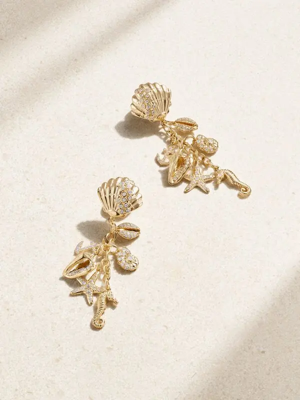 SYDNEY EVAN Sea Life Diamond Earrings - Gold