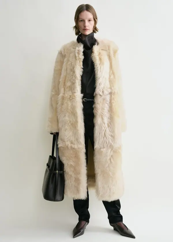 TOTEME Shearling Coat - Creme