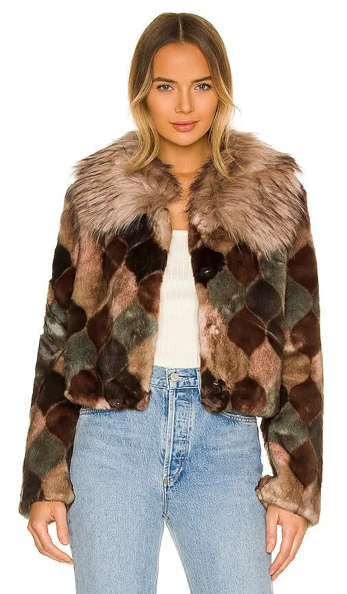 UNREAL FUR Casablanca Faux Fur Jacket - Brown