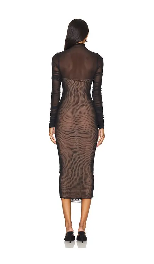 SEROYA Trina Mesh Ruched Midi Dress