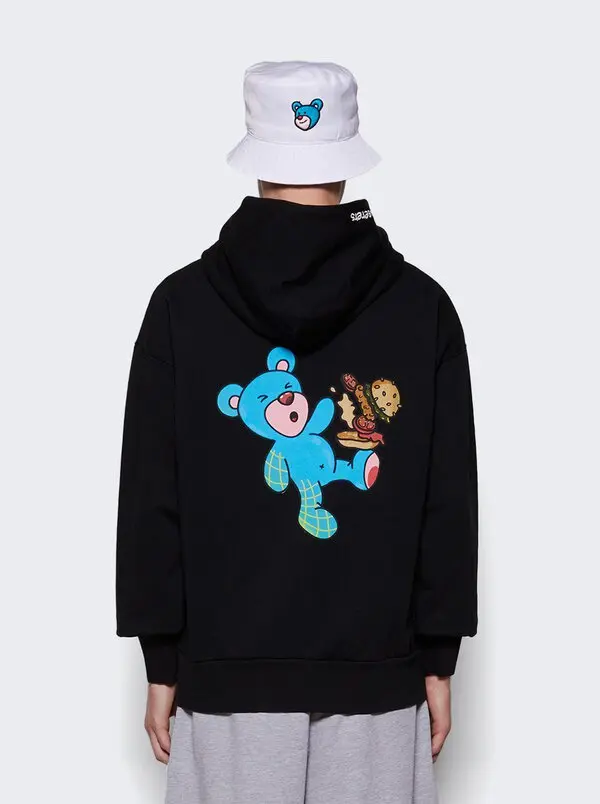 INBETWEENERS Printed Cotton Hoodie - Black
