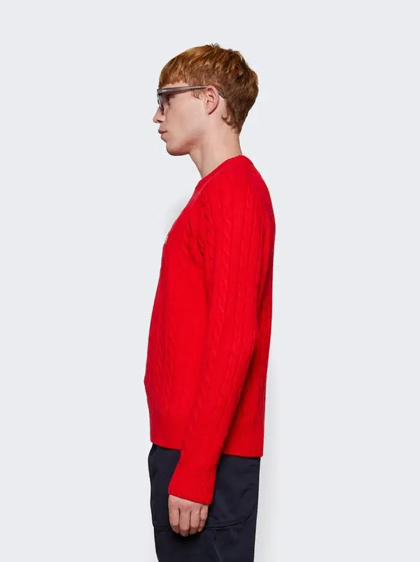FILA+ Cable Knit Crewneck Sweater - Brightest Red