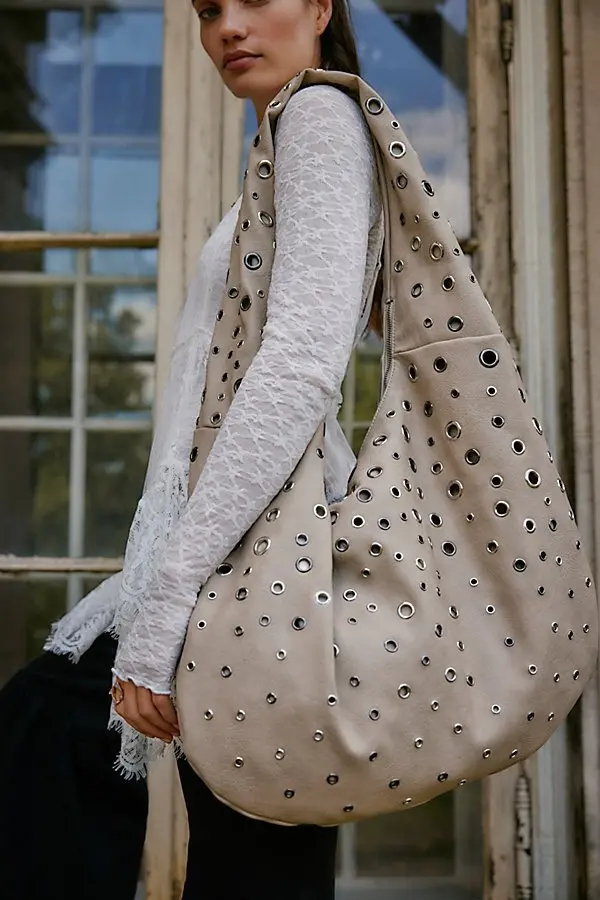 Free People Embellished Vegan Leather Carryall Bag