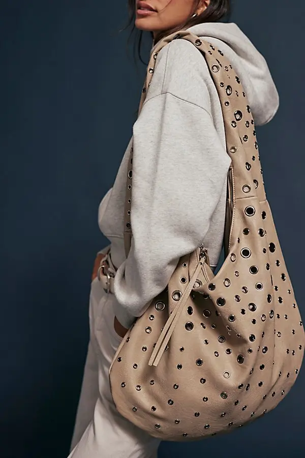 Free People Embellished Vegan Leather Carryall Bag