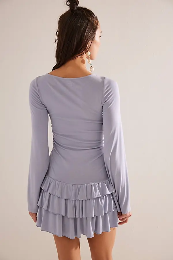 knee length dresses for ladies Lucy Baby Pink Long Sleeve Mini Dress - US 6 main image 0